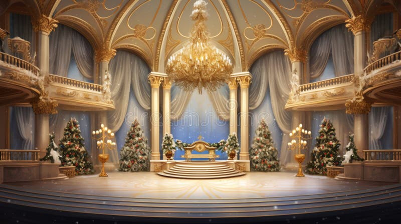 A Panoramic View of the Nutcracker Ballet Stage, Christmas Image Stock ...
