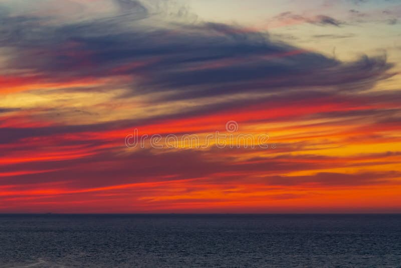 Panoramic View of the Ocean Sunset Against the Background of Multi ...