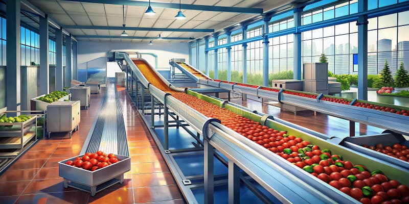 Efficient Tomato and Herb Processing Facility a Panoramic View of the ...