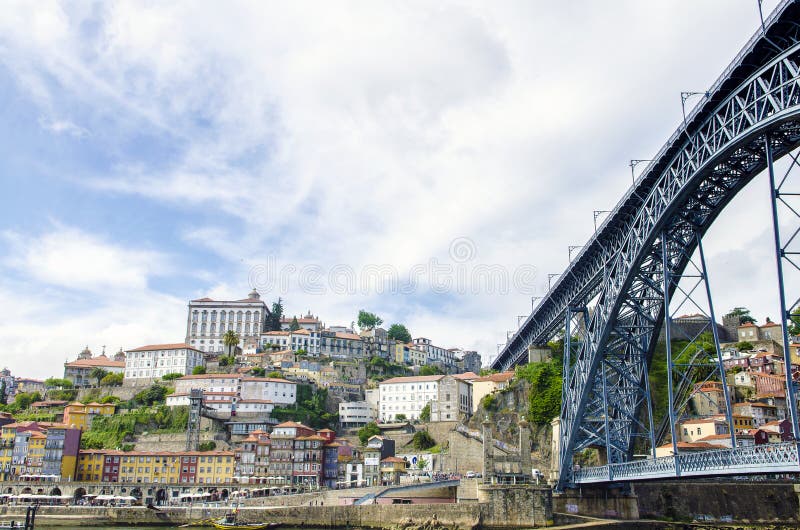 Panoramic View of Oldtown Porto with Bridge, Portugal Editorial ...