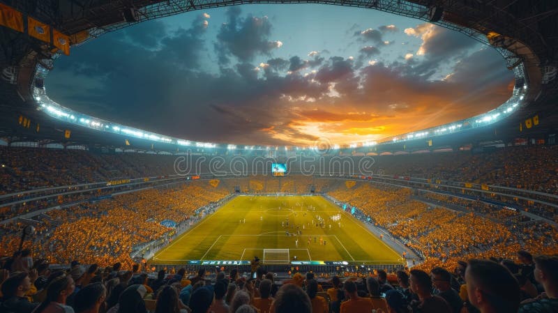 Panoramic View of Olympic Stadium during a Lively Sporting Event Stock ...