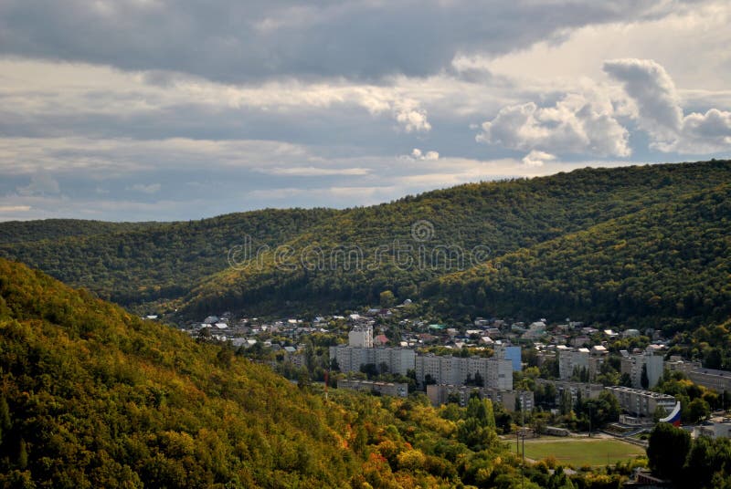 A Panoramic View of One of the Districts of the City of Zhigulevsk from ...