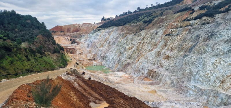 Panoramic View of an Open Pit Mine in the Countryside. Stock Photo ...