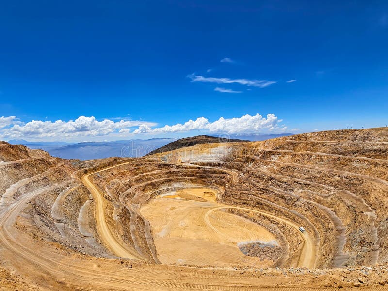 Panoramic View of Open Pit Mine, Out of Operations Stock Photo - Image ...