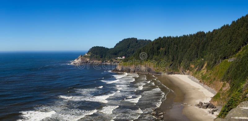 Panoramic View of the Oregon Coast Line Stock Photo - Image of ...