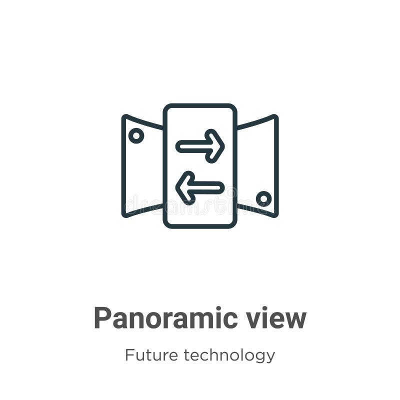 Panoramic View Outline Vector Icon. Thin Line Black Panoramic View Icon ...