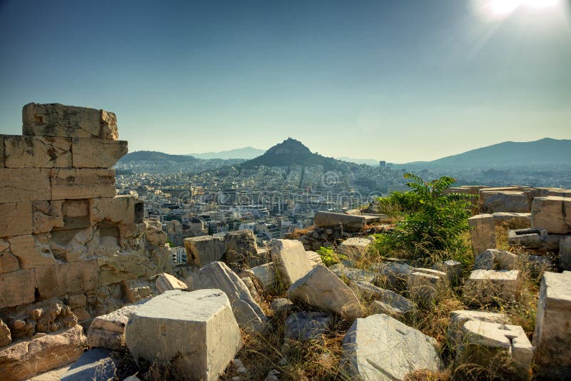 View from the Acropolis Over Athens Stock Image - Image of parthenon ...