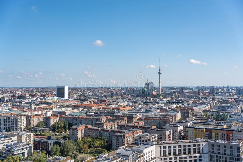 Panoramic View Over Berlin with the TV Tower and Berlin Cathedral ...