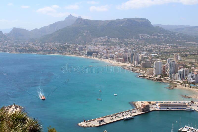 Panoramic View Over Calp (Spain) Stock Image - Image of costa, iberic ...