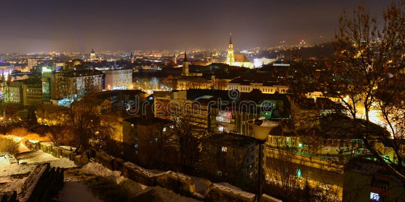 Cluj Napoca Winter Night View Lights Stock Photos - Free & Royalty-Free ...