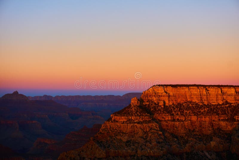 Panoramic View Over the Grand Canyon at the Sunset Stock Image - Image ...