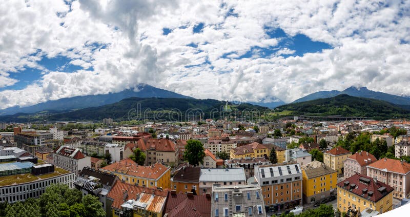 Panoramic View Over Innsbruck, Austria Stock Photo - Image of town ...