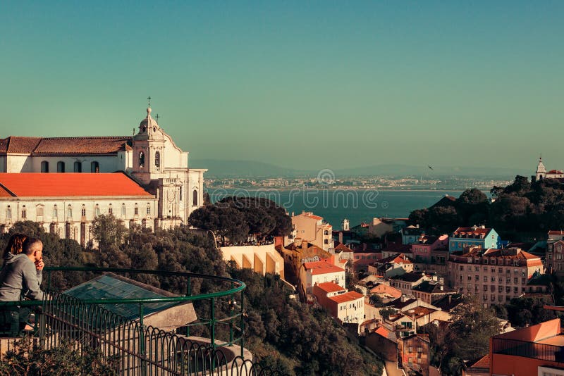 Panoramic view over Lisbon editorial photo. Image of tagus - 138679046