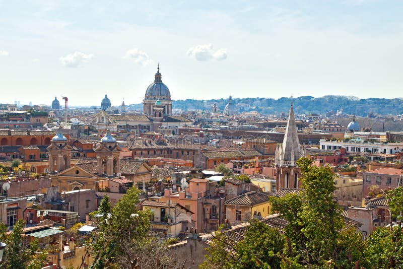 Panoramic View Over Rome, Italy. Stock Photo - Image of roma, houses ...