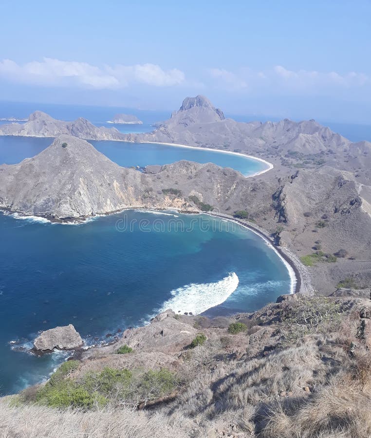 Panoramic View of Padar Island from Above the Hill. Stock Photo - Image ...
