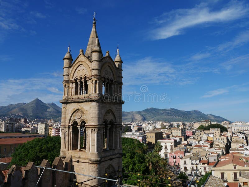 Panoramic View at Palermo from the Rooftop of the Palermo Cathedral ...