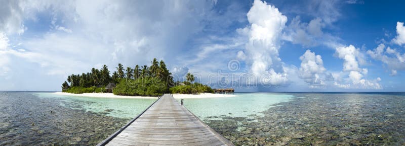 Paradise Island Panoramic View Stock Photo - Image of blue, landscape ...