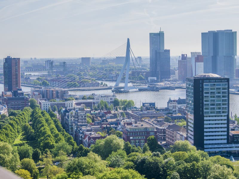Panoramic View of a Part of Rotterdam Stock Photo - Image of europe ...