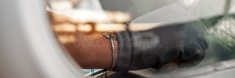 Panoramic View of Passanger Ship Control Panel with Captain Hands Close ...