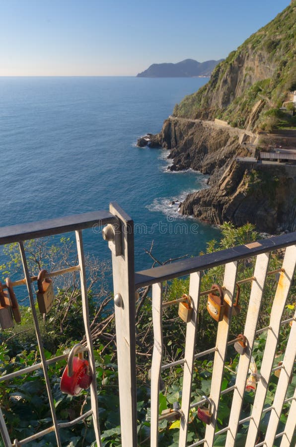 Panoramic View of the Path of Love, Riomaggiore, 5 Terre, Liguria ...