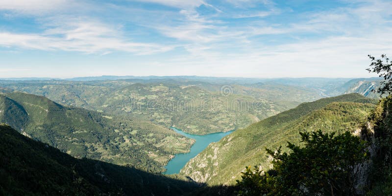 Perucac Lake and River Drina from Tara Mountain in Serbia Stock Image ...
