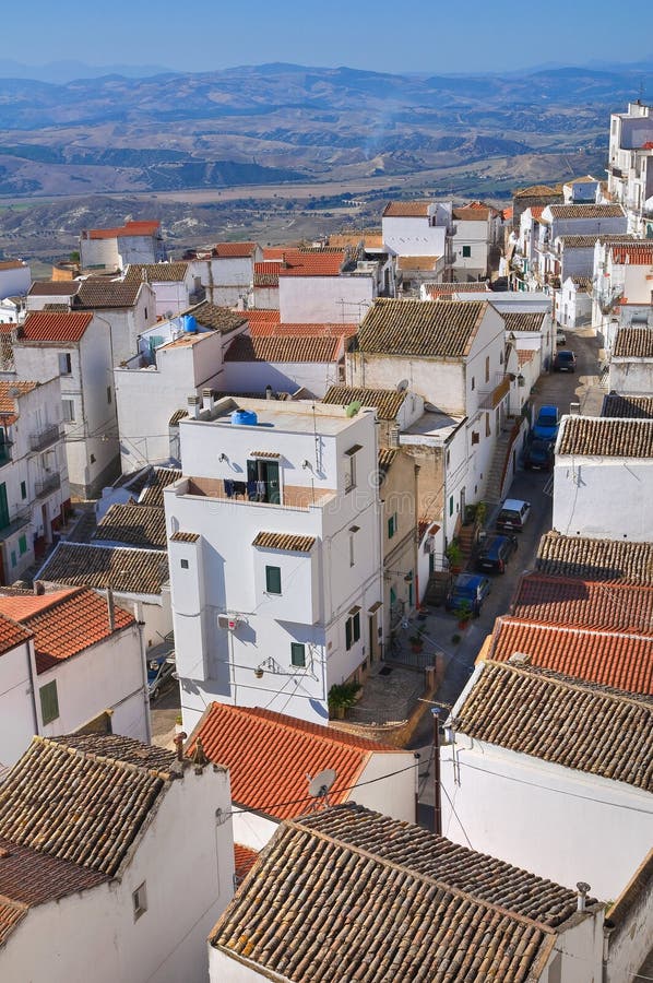 Panoramic View of Pisticci. Basilicata. Italy. Stock Image - Image of ...
