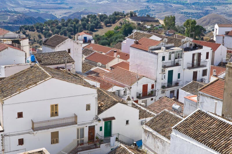 Panoramic View of Pisticci. Basilicata. Italy. Stock Image - Image of ...