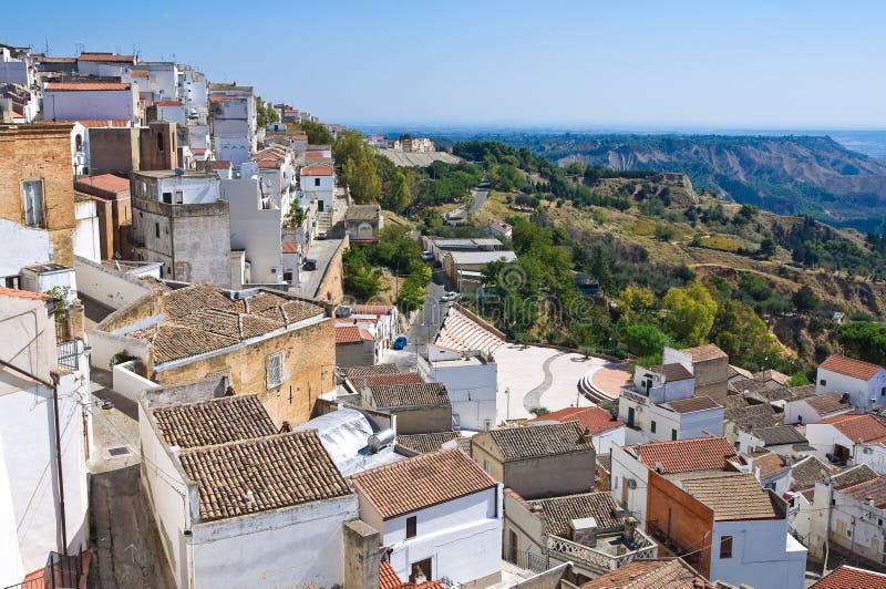 Panoramic View of Pisticci. Basilicata. Italy. Stock Image - Image of ...