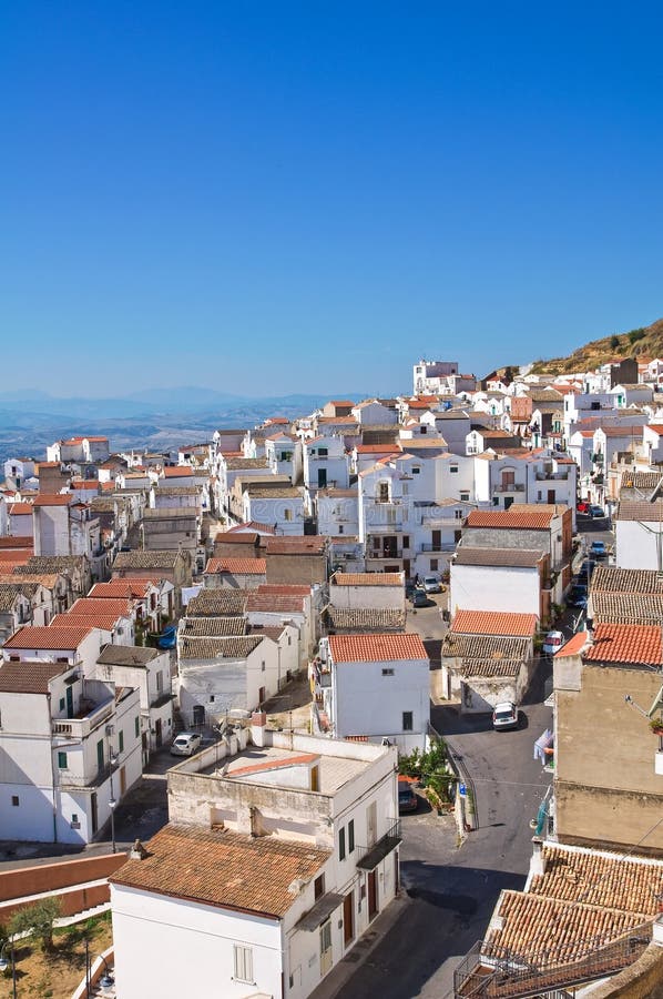 Panoramic View of Pisticci. Basilicata. Italy. Stock Photo - Image of ...