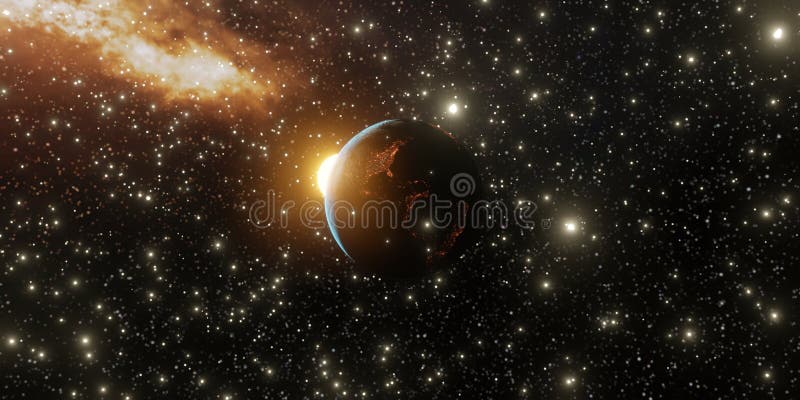 Panoramic View of Planet Earth with Copy Space. Planet Earth with ...
