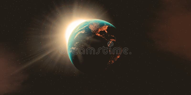 Panoramic View of Planet Earth with Copy Space. Planet Earth with ...