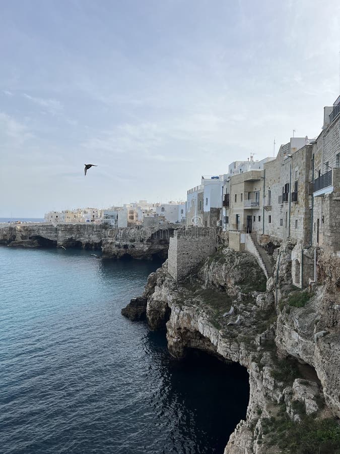 Panoramic View of Polignano a Mare Italy Stock Image - Image of ...