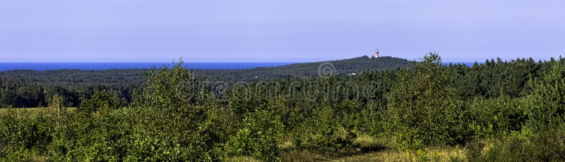 Panoramic View of Polish Seacoast with Lighthouse in Background - Stilo ...