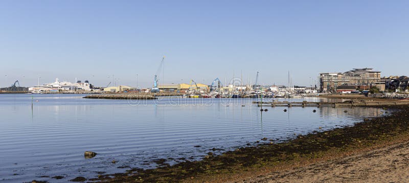 Panoramic View of the Poole Harbour Waterfront Stock Image - Image of ...