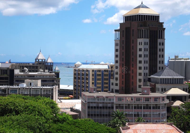Panoramic View of Port Louis by the Sea Stock Image - Image of ...