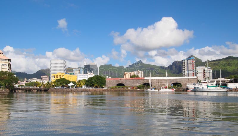 Panoramic View of Port Louis by the Sea Stock Image - Image of ...