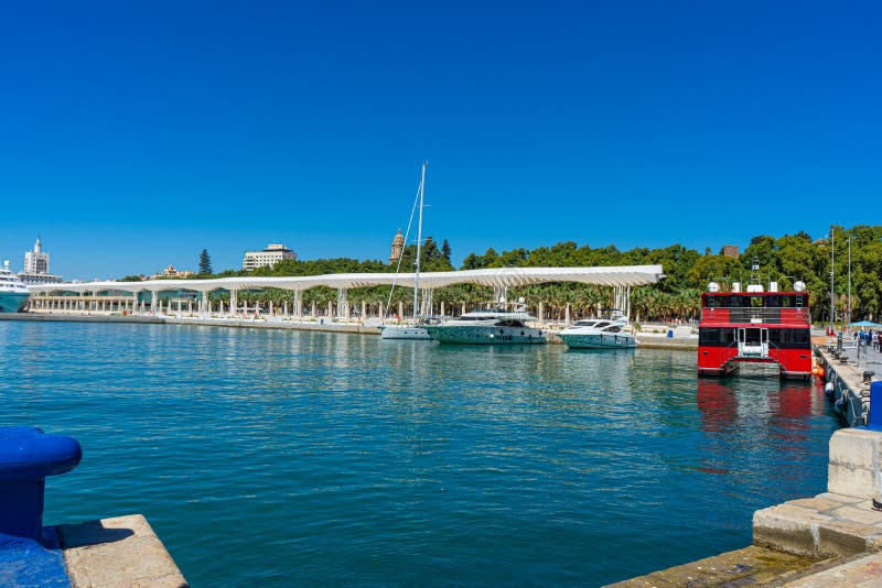 Panoramic View of Port in Malaga, Spain on September 4, 2022 Editorial ...