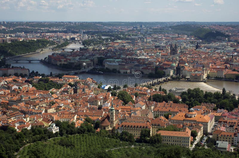 Panoramic View Prague stock image. Image of ancient, tower - 36182461