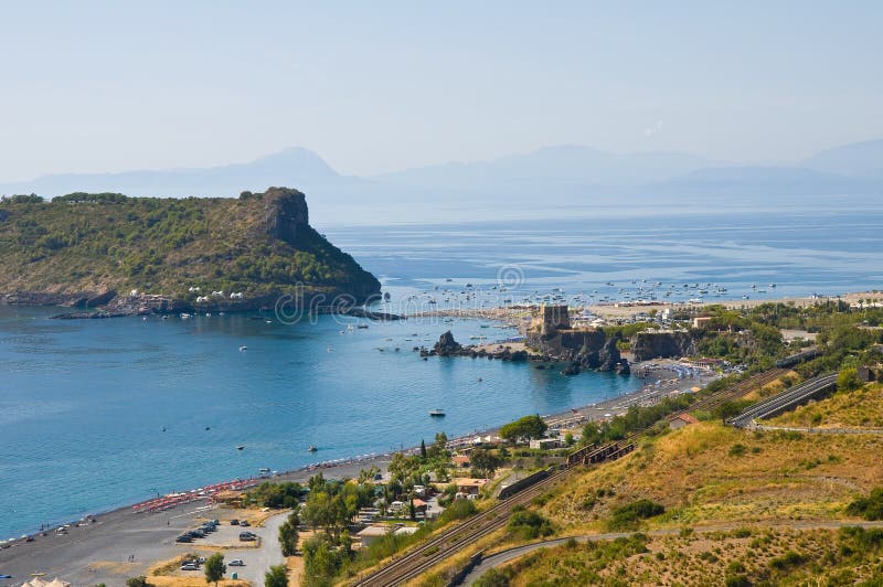 Panoramic View of Praia a Mare. Calabria. Italy Stock Photo - Image of ...