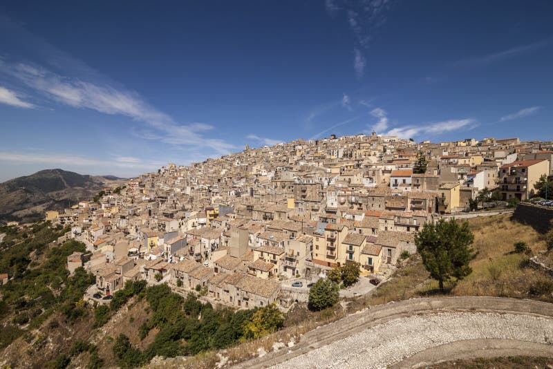 Prizzi, Sicily stock image. Image of cityscape, densely - 73825075