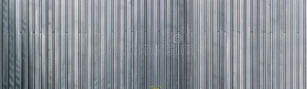 Panoramic View of Profiled Sheet Metal Wall. Gray Metal Texture Surface ...