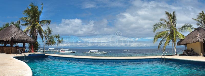 Panoramic View of Public Water Pool at Balicasag Island of Philippines ...