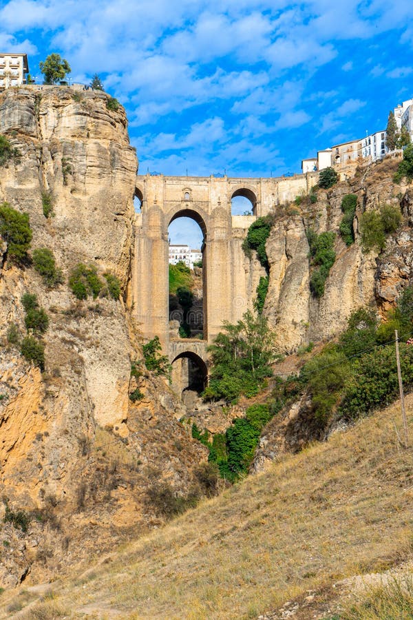 Panoramic View of Puente Nuevo Bridge at Sunset in Ronda, Spain ...