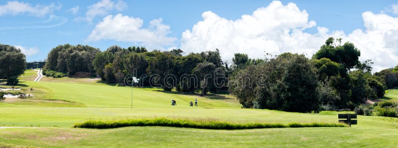 A Panoramic View Of Golf Course Fairway And Putting Green Stock Photo ...