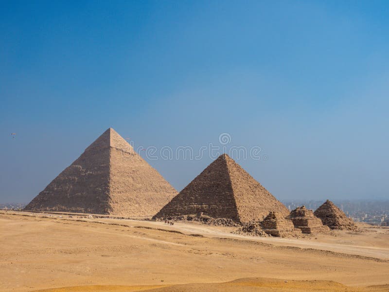 Panoramic View Pyramid of Giza in El Cairo Egypt Stock Photo - Image of ...