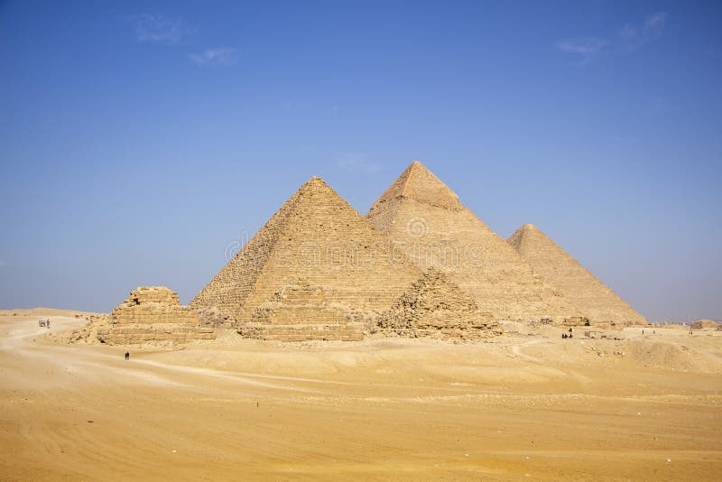 Panoramic View of the Pyramids Stock Image - Image of sand, travel ...