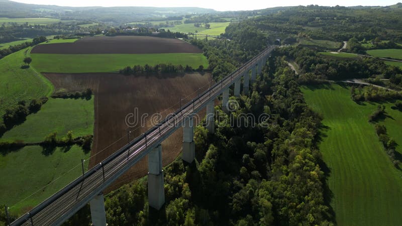 Panoramic View of the Railroad Tracks for High-speed Trains on the High ...