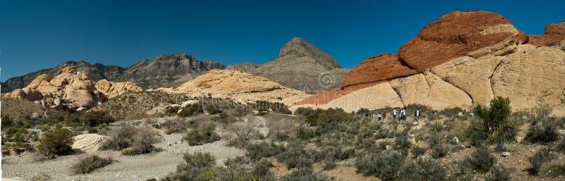 Panoramic View of Red Rock Canyon, Nevada Stock Image - Image of dusk ...