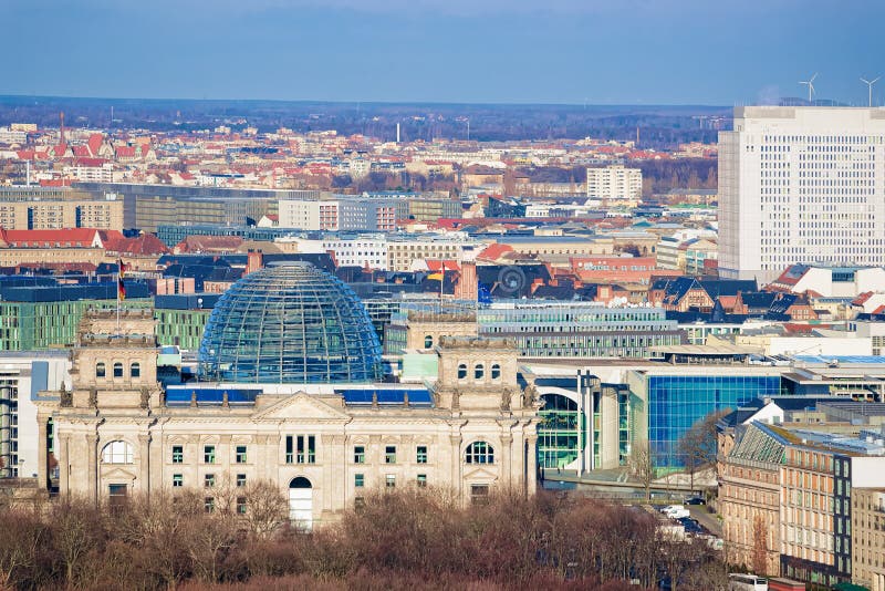 Panoramic View on Reichstag Building Architecture in Berlin Stock Image ...