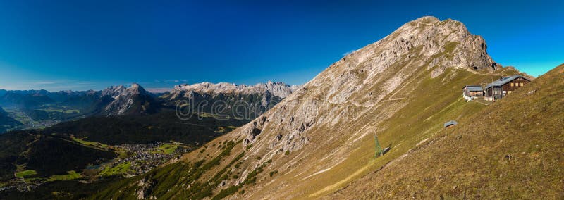 Panoramic View from Reither Spitze Down To Seefeld Stock Photo - Image ...